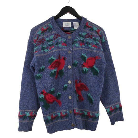 Vintage | Sweaters | Northern Treasures Vintage Cardinal Red Bird Knit ...